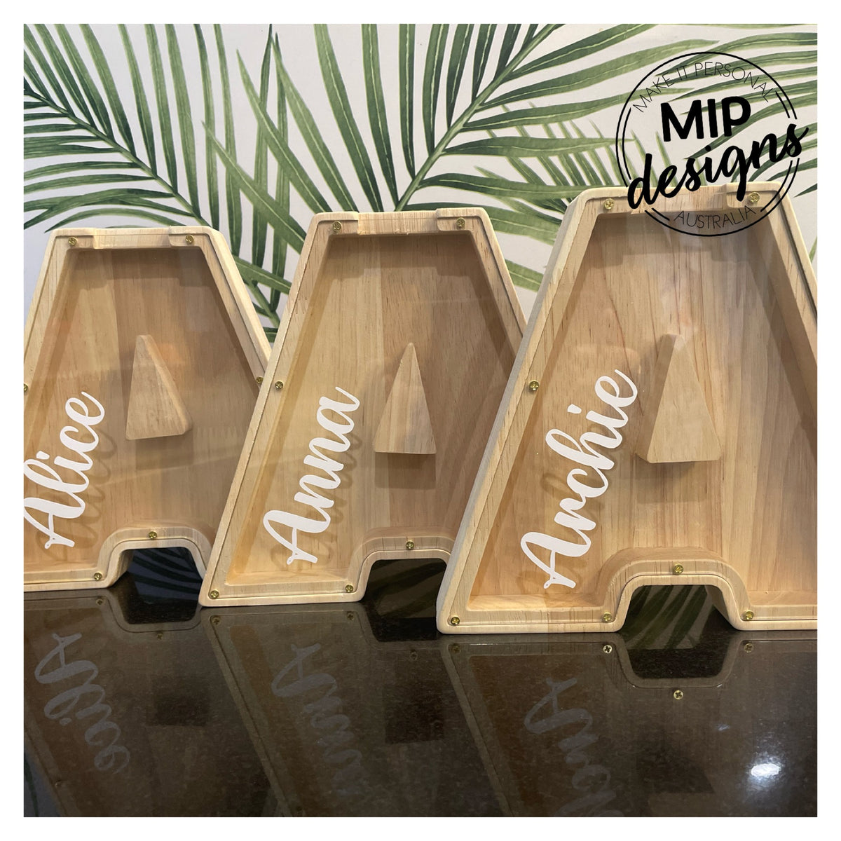 Wooden Letter Money Boxes – Make It Personal Designs - Australia
